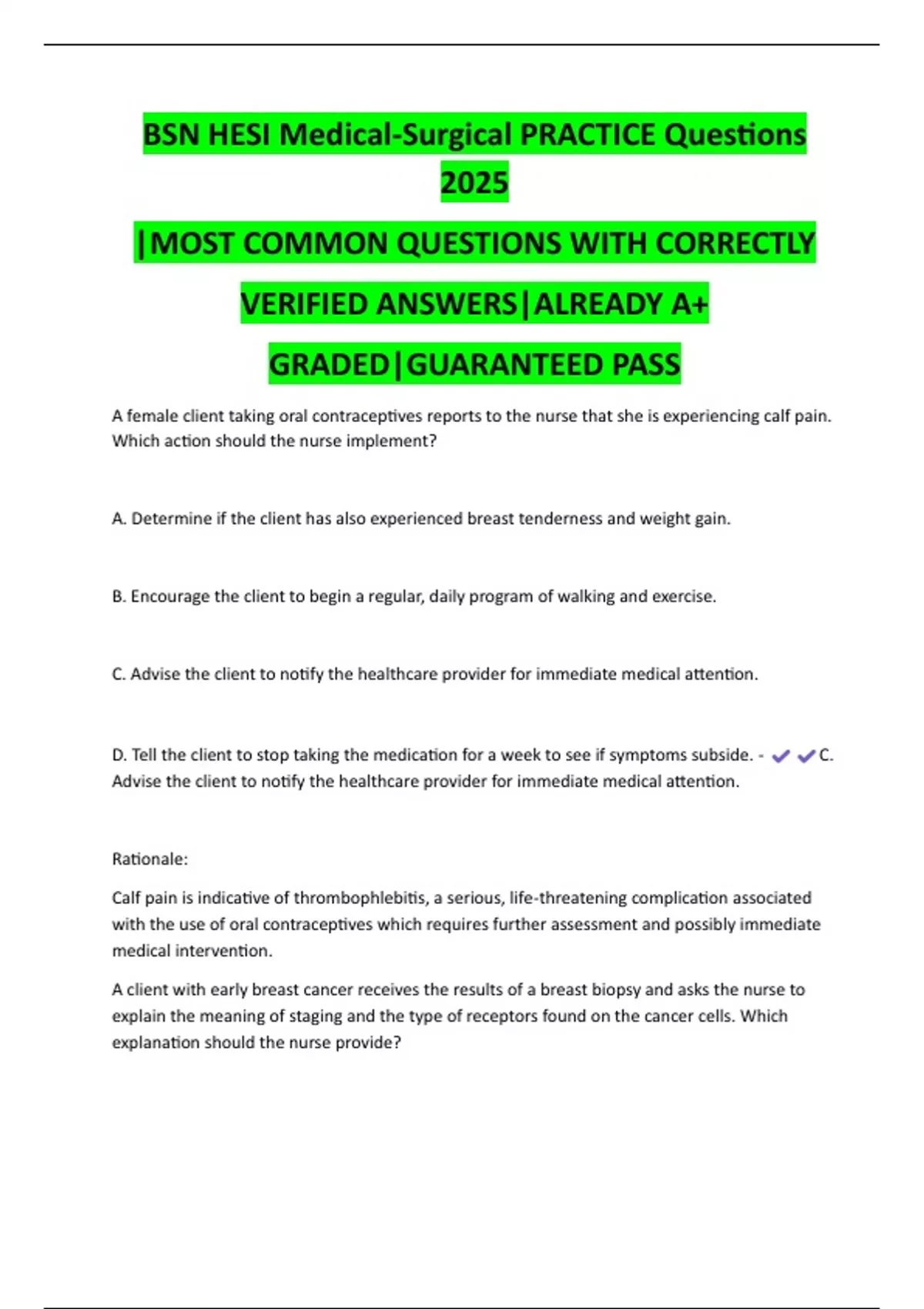 BSN HESI Medical-Surgical PRACTICE Questions 2025 |MOST COMMON ...