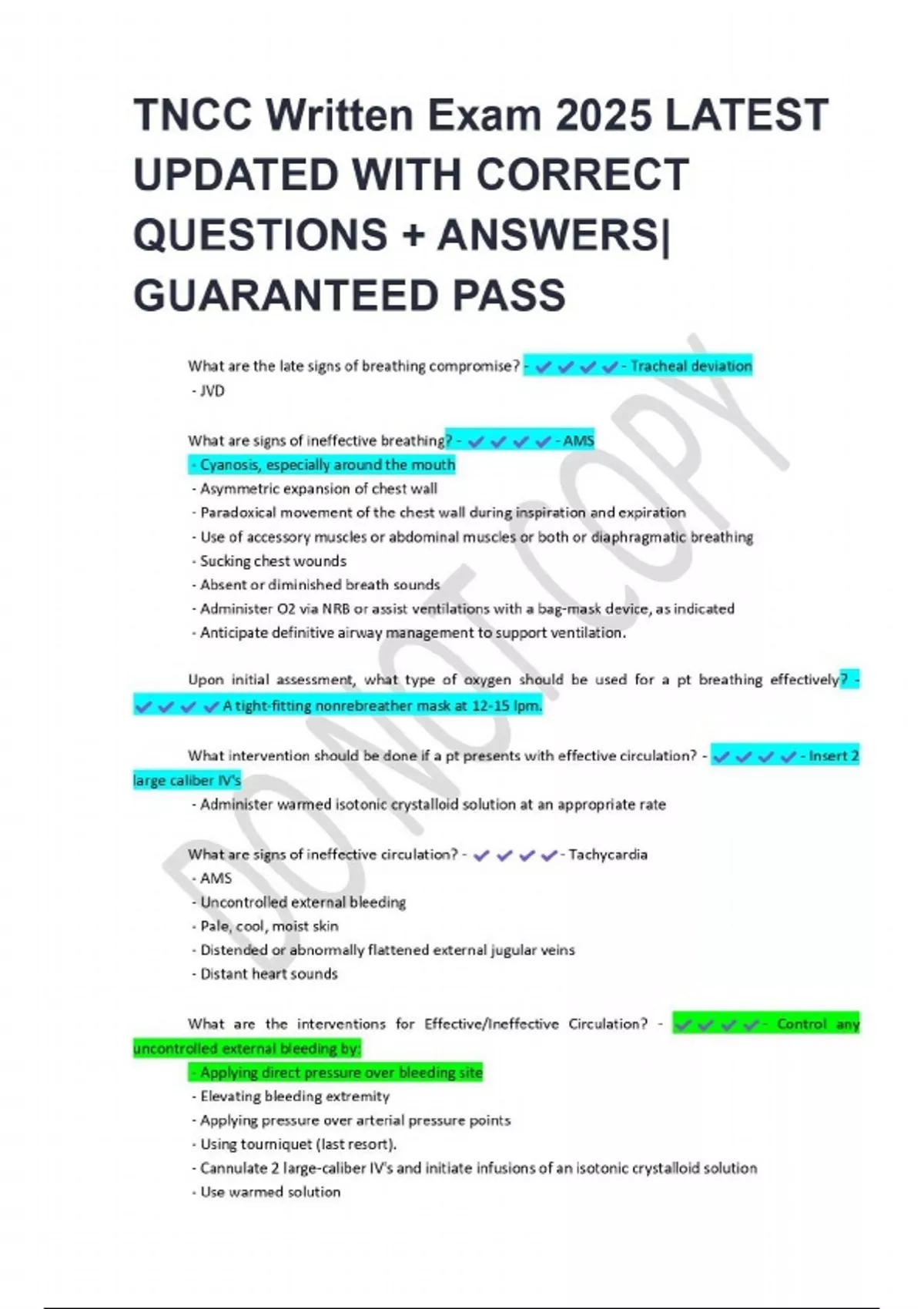 TNCC Written Exam 2025 LATEST UPDATED WITH CORRECT QUESTIONS + ANSWERS ...