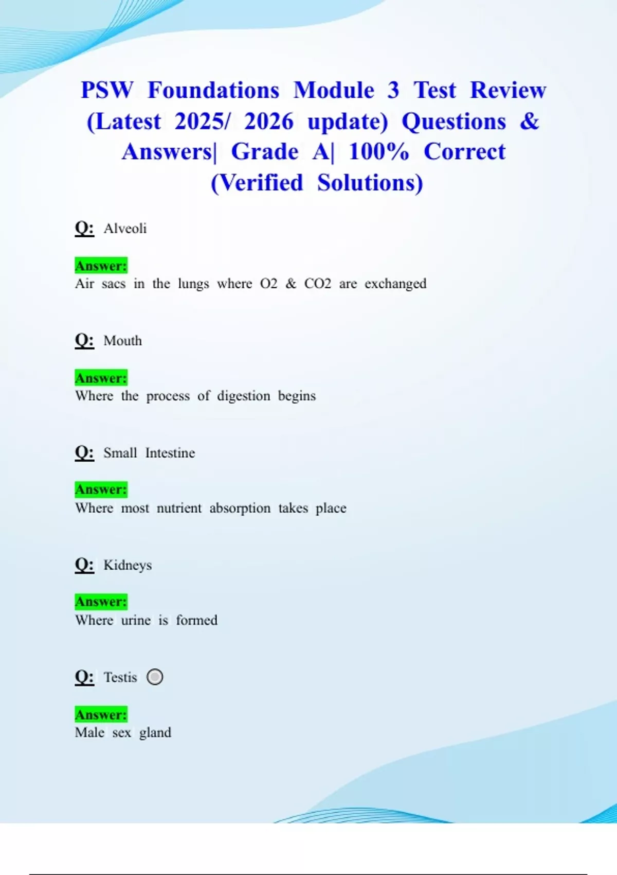 PSW Foundations Module 3 Tests (Latest 2025/ 2026 Updates STUDY BUNDLE ...