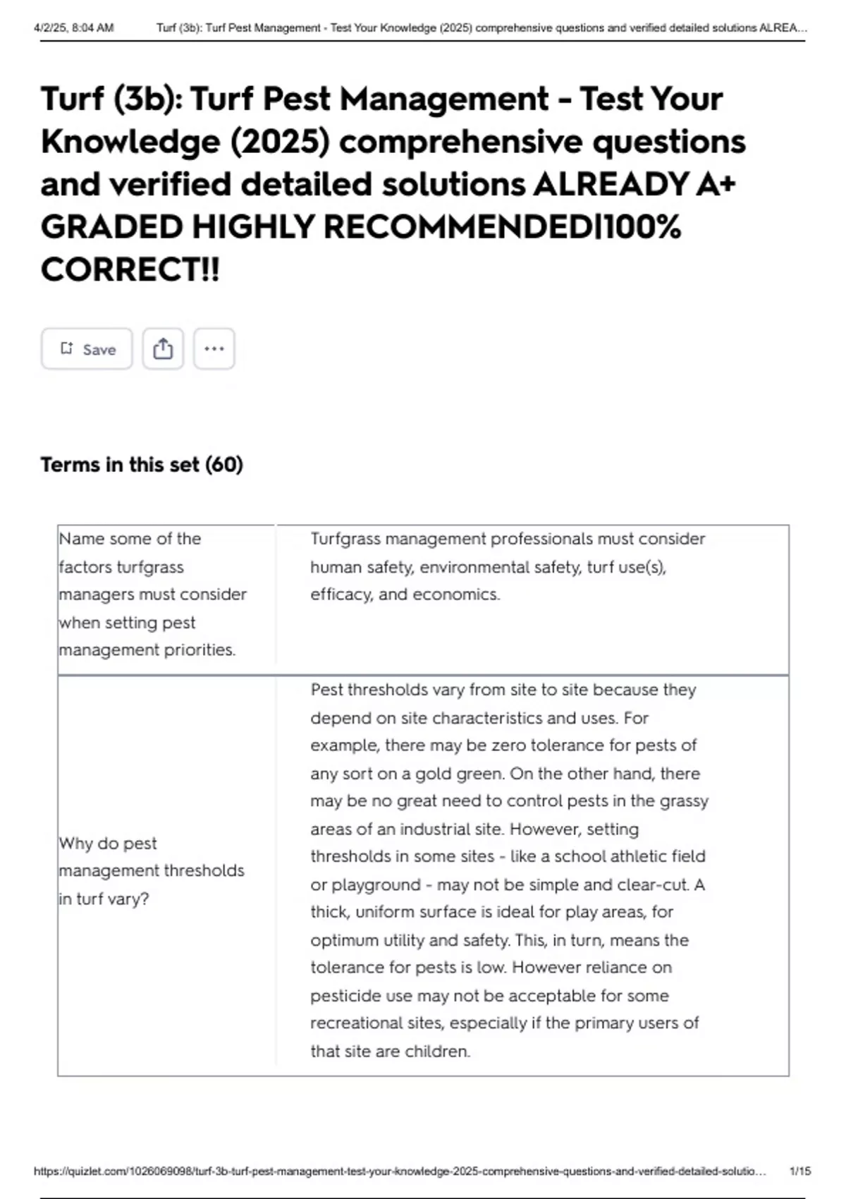 Turf (3b): Turf Pest Management - Test Your Knowledge (2025 ...