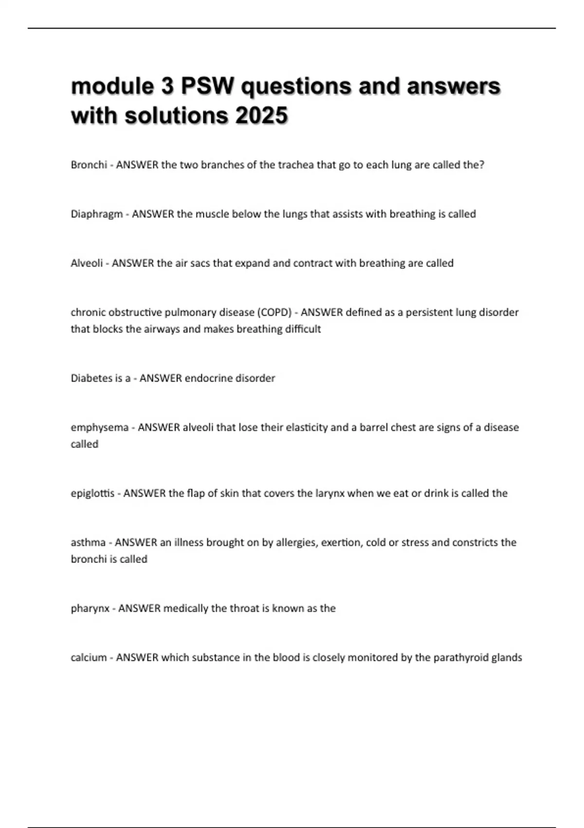 module 3 PSW questions and answers with solutions 2025 - NACC PSW ...