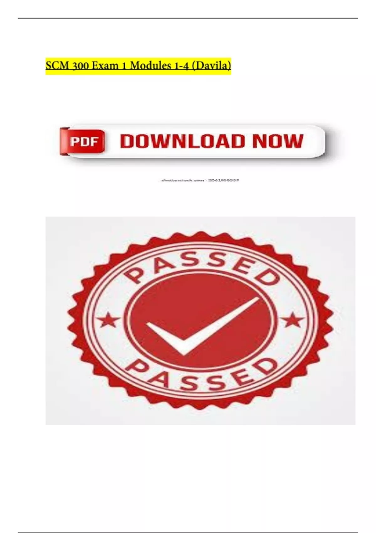 SCM 300 Exam 1 Modules 1-4 (Davila) 2025 - SCM 300 - Stuvia US