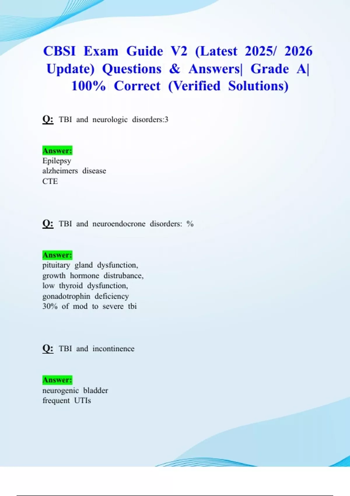 CBSI Exam Guide V2 (Latest 2025/ 2026 Update) Questions & Answers ...