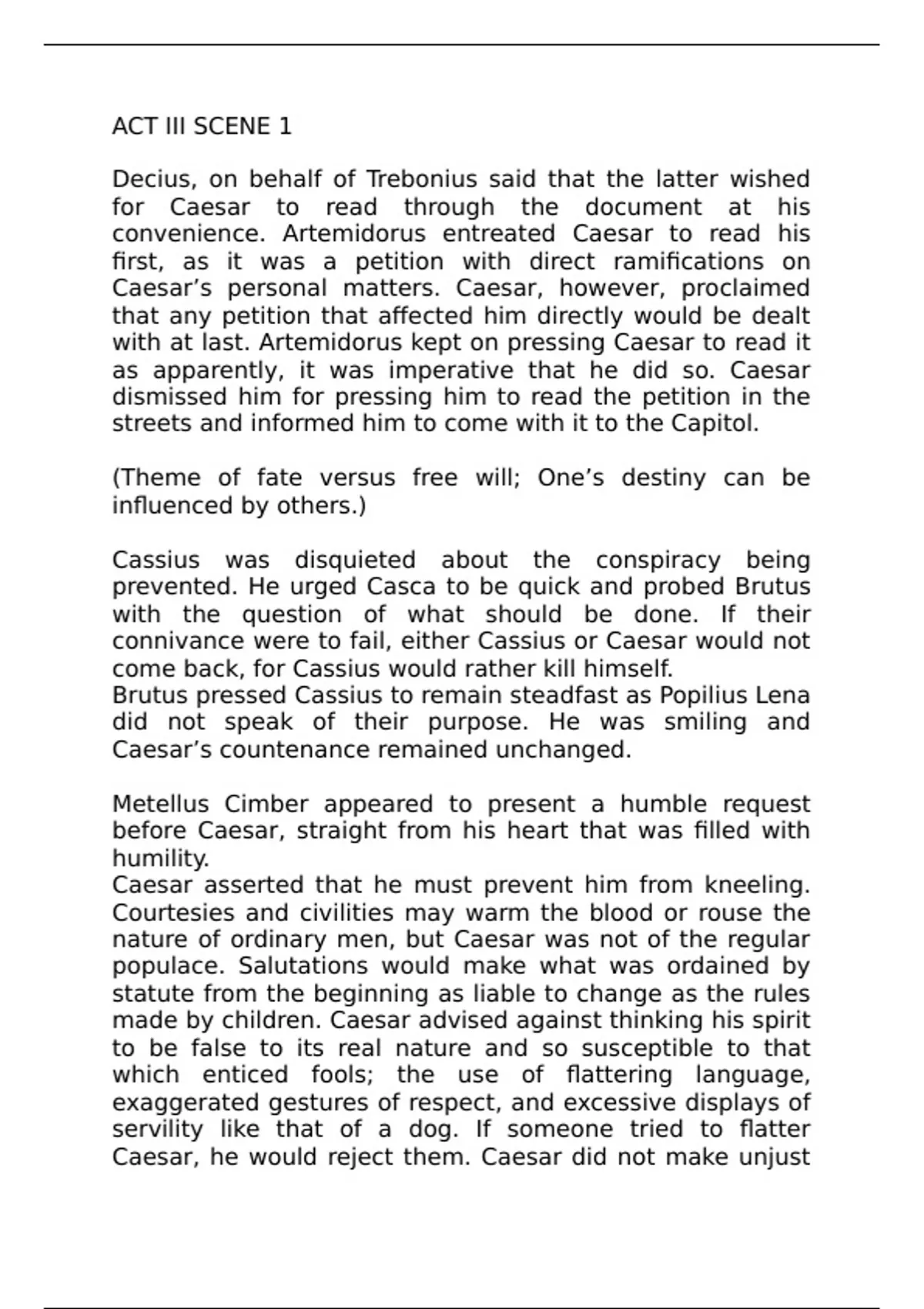 Summary Julius Caesar Act III-V: Comprehensive Scene Summaries and Analysis - English - Stuvia US