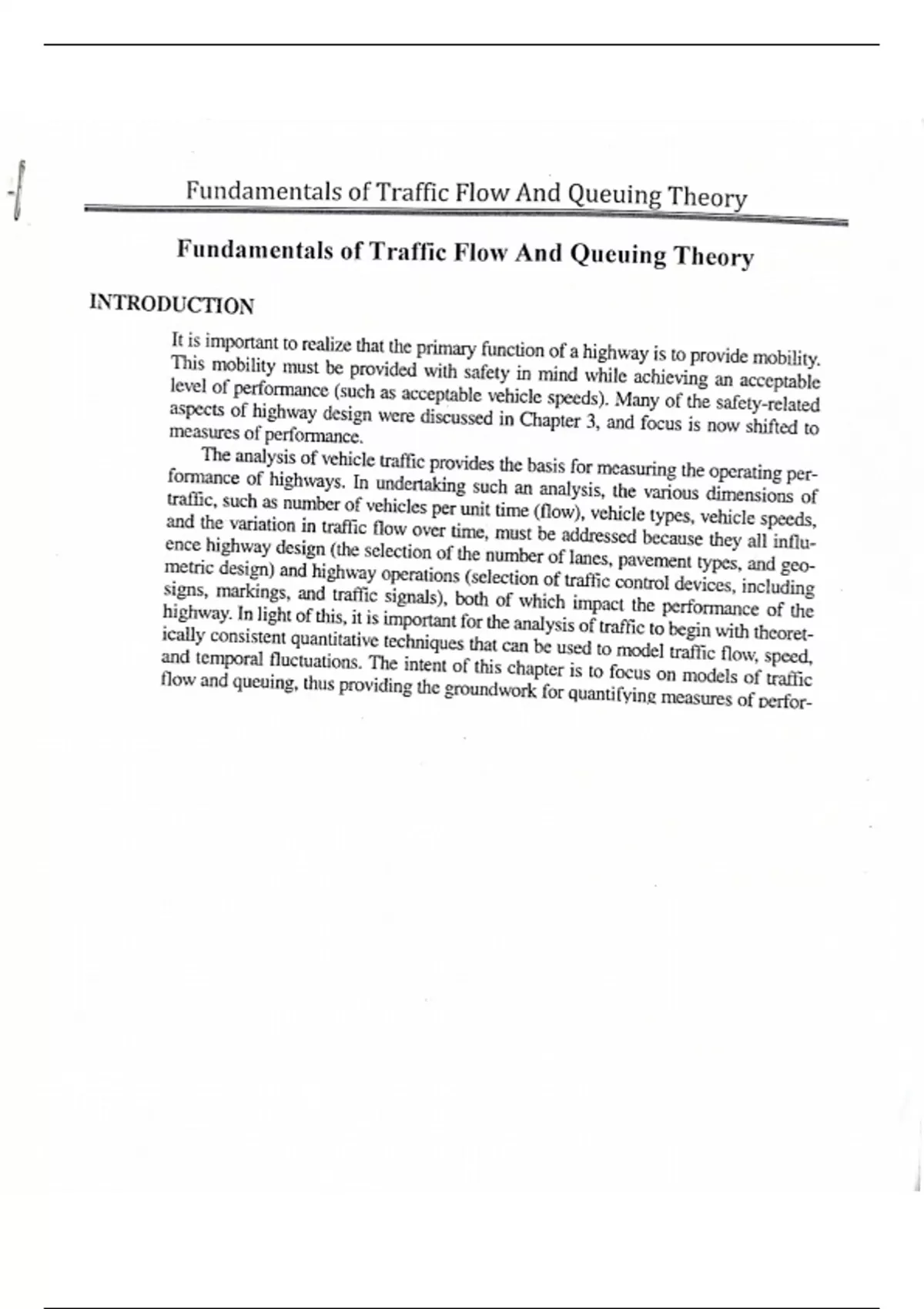 Fundamentals of Traffic Flow and Queuing Theory - BSCE (BSCE) - Stuvia US