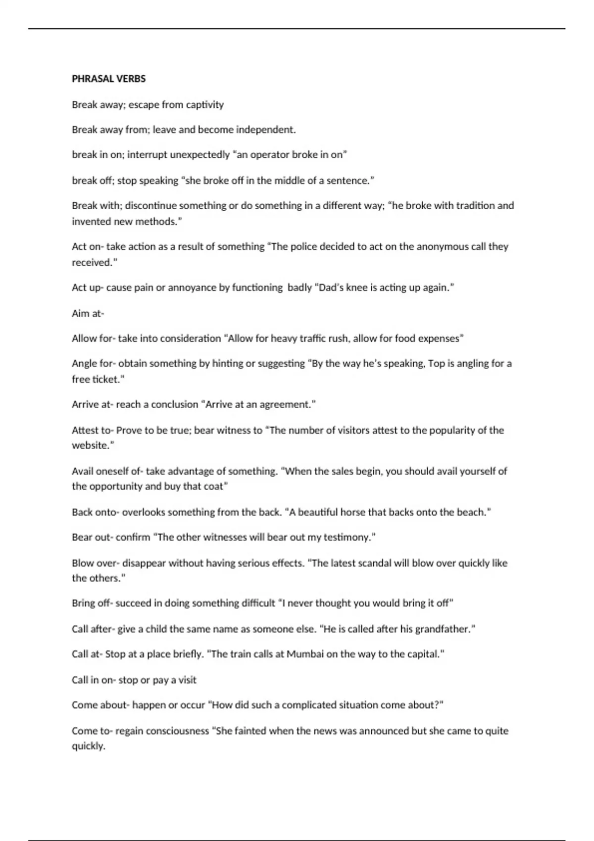 Mastering Phrasal Verbs: Comprehensive Guide - English - Stuvia US