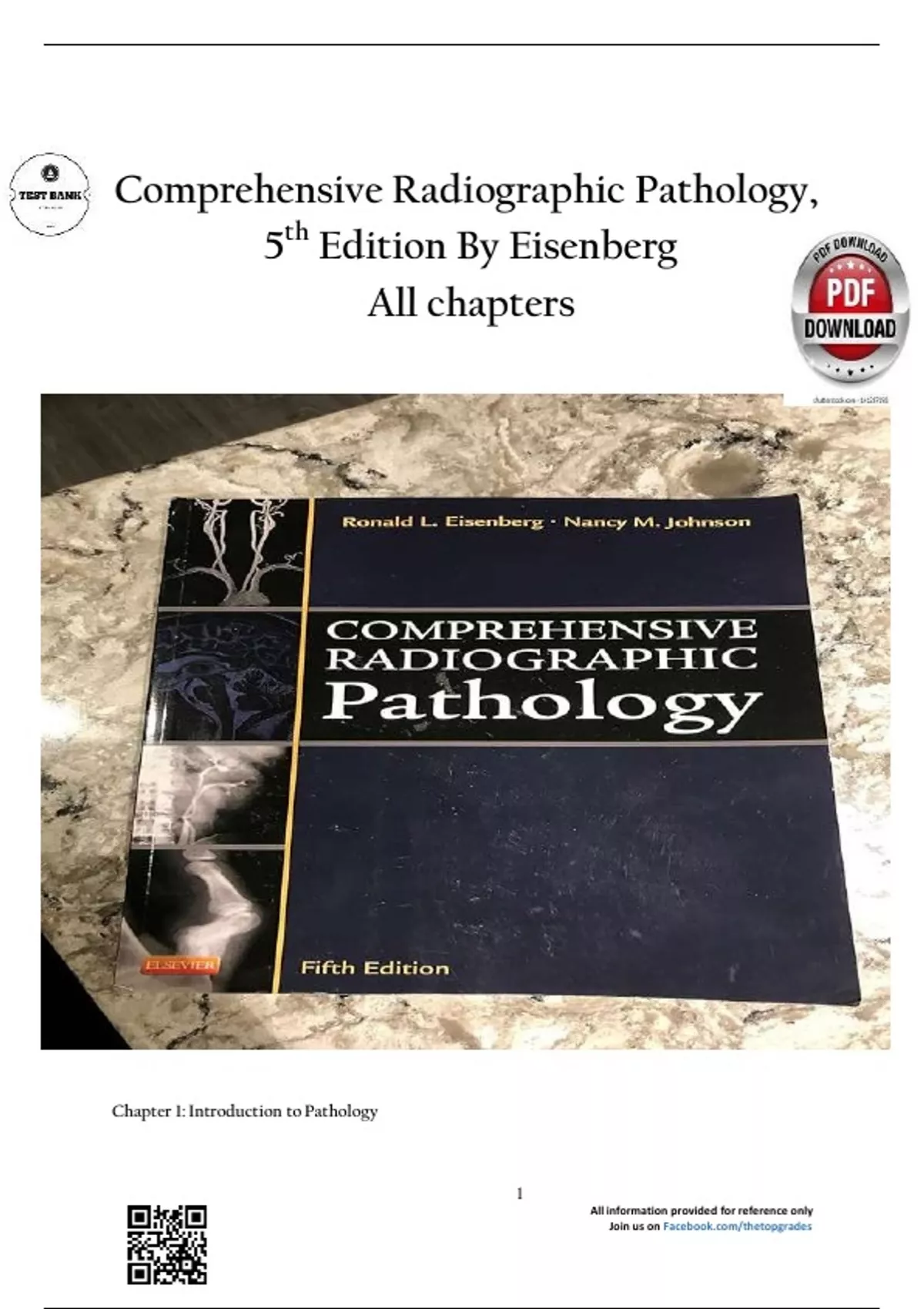 TESTBANK FOR EISENBERG: COMPREHENSIVE RADIOGRAPHIC PATHOLOGY, 5TH ...