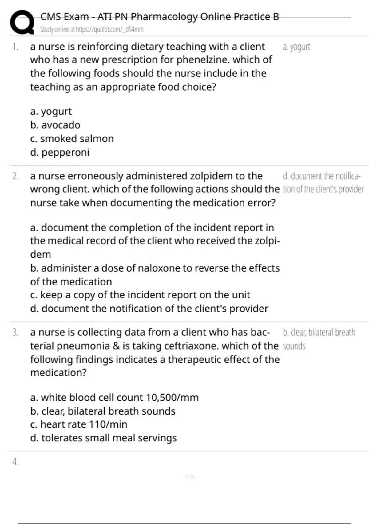 CMS Exam - ATI PN Pharmacology Online Practice B| FINAL COMPLETE ...