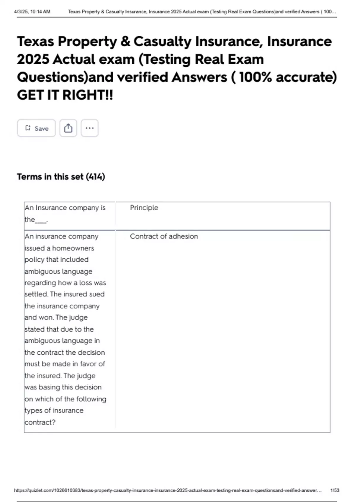 Texas Property & Casualty Insurance, Insurance 2025 Actual exam ...