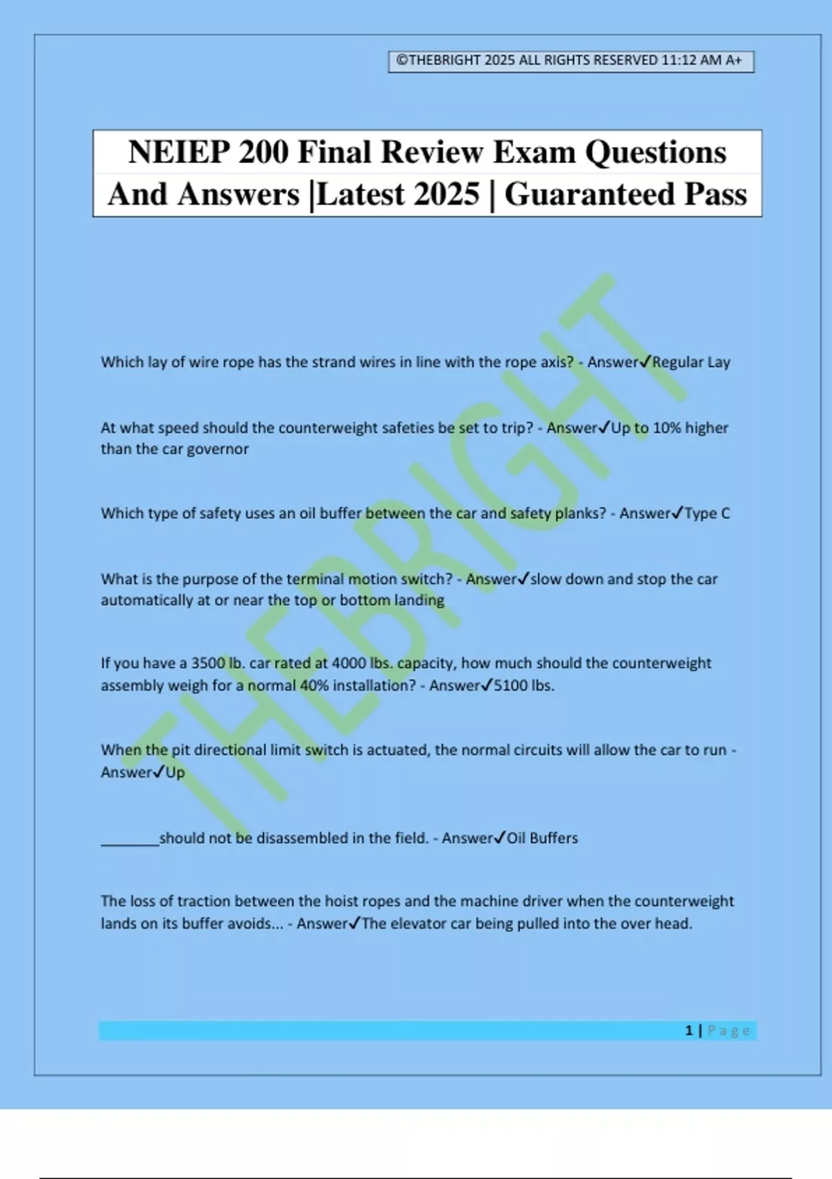 NEIEP 200 Final Review Exam Questions And Answers |Latest 2025 ...