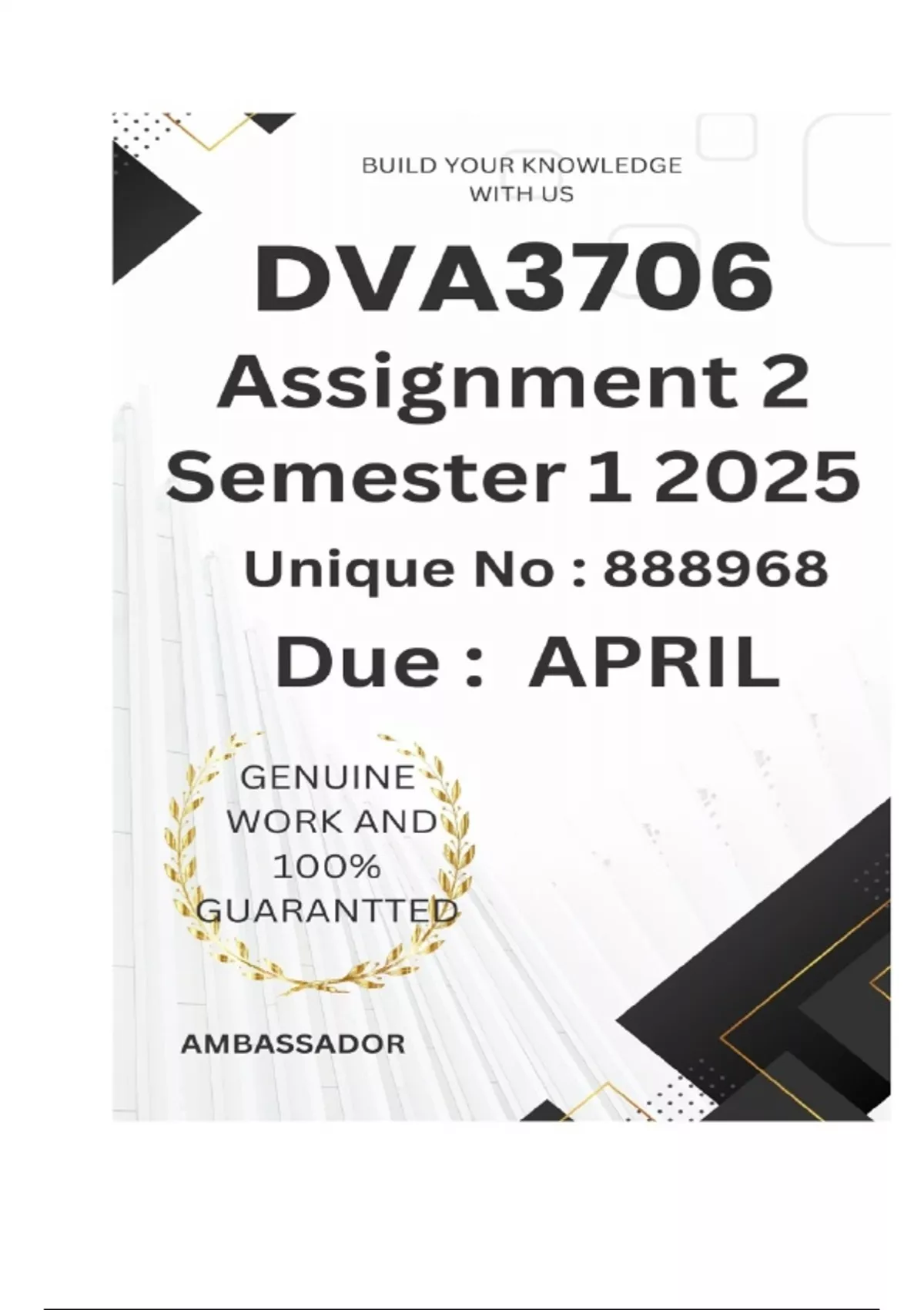 DVA3706 Assignment 2 (COMPLETE ANSWERS) Semester 1 2025 (888968) - DUE April 2025 - Rural ...