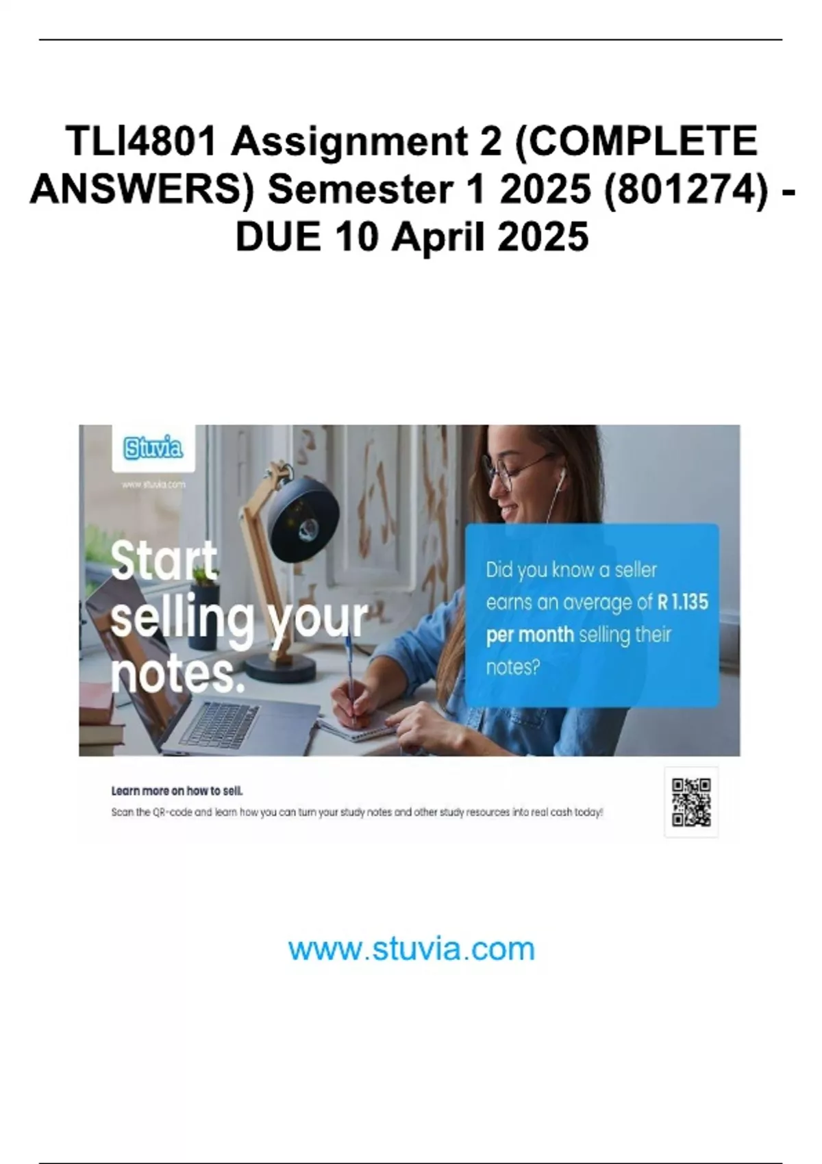 Tli4801 Assignment 2 Complete Answers Semester 1 2025 801274 Due 7296