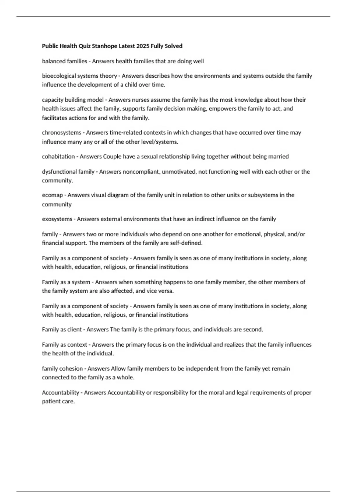 Public Health Quiz Stanhope Latest 2025 Fully Solved - Public Health ...