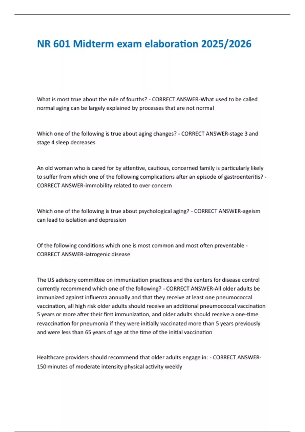 NR 601 Midterm exam elaboration 2025 - NR 601 - Stuvia US