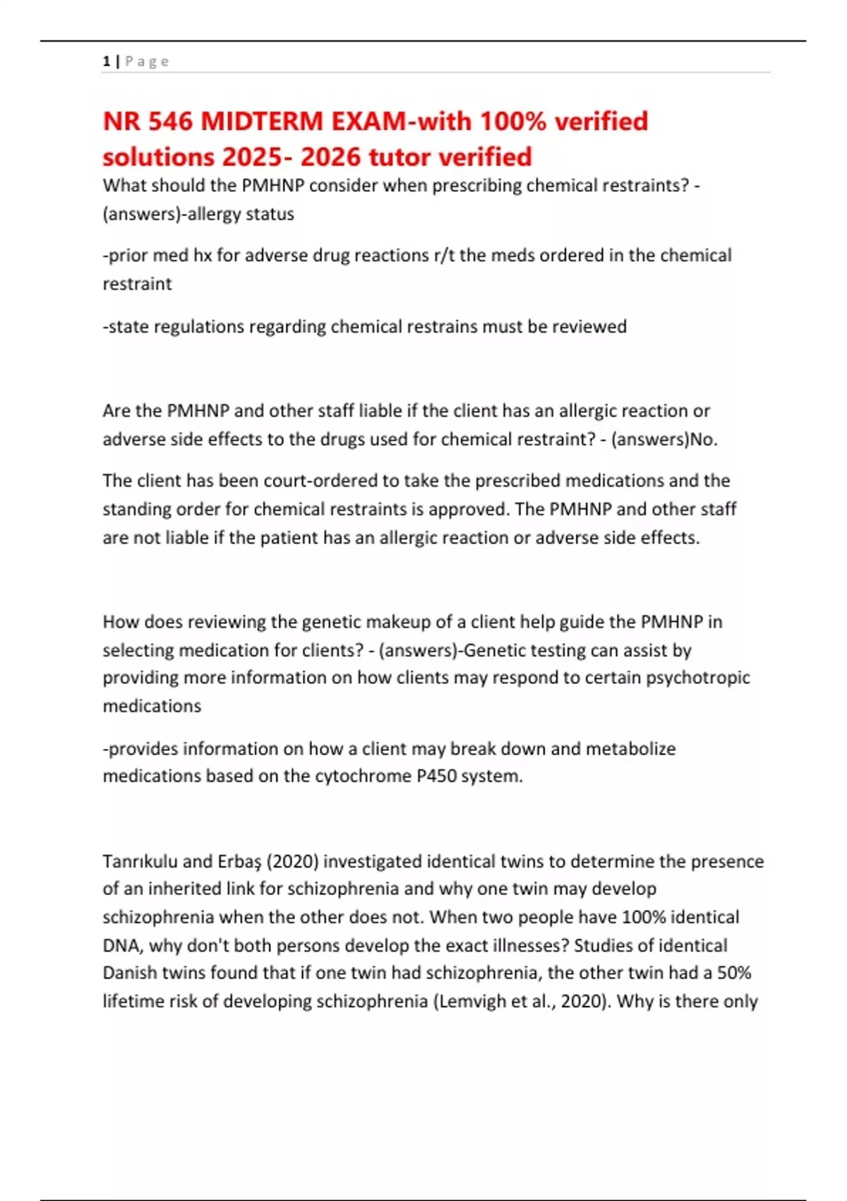 NR 546 MIDTERM EXAM-with 100% verified solutions tutor verified - NR 546 - Stuvia US