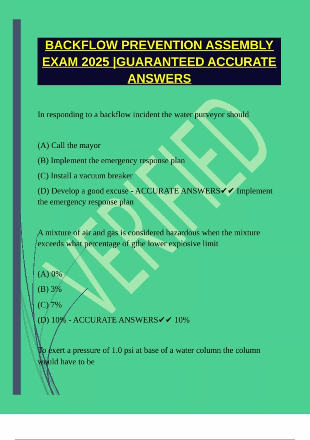 PACKAGE DEAL FOR THE BACKFLOW PREVENTION ASSEMBLY EXAMS |GUARANTEED ...