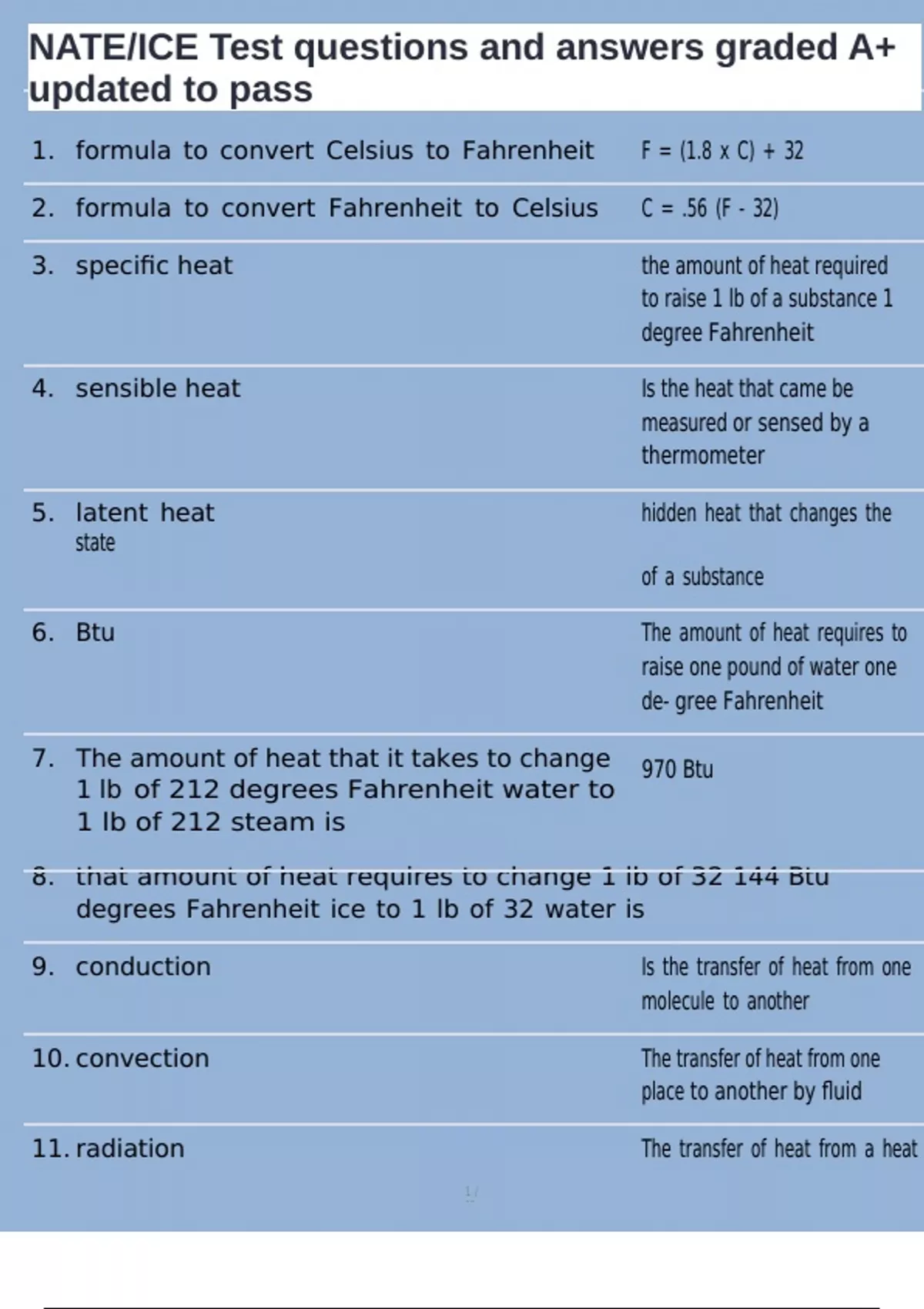 NATE/ICE Test questions and answers graded A+ updated to pass - NATE ...