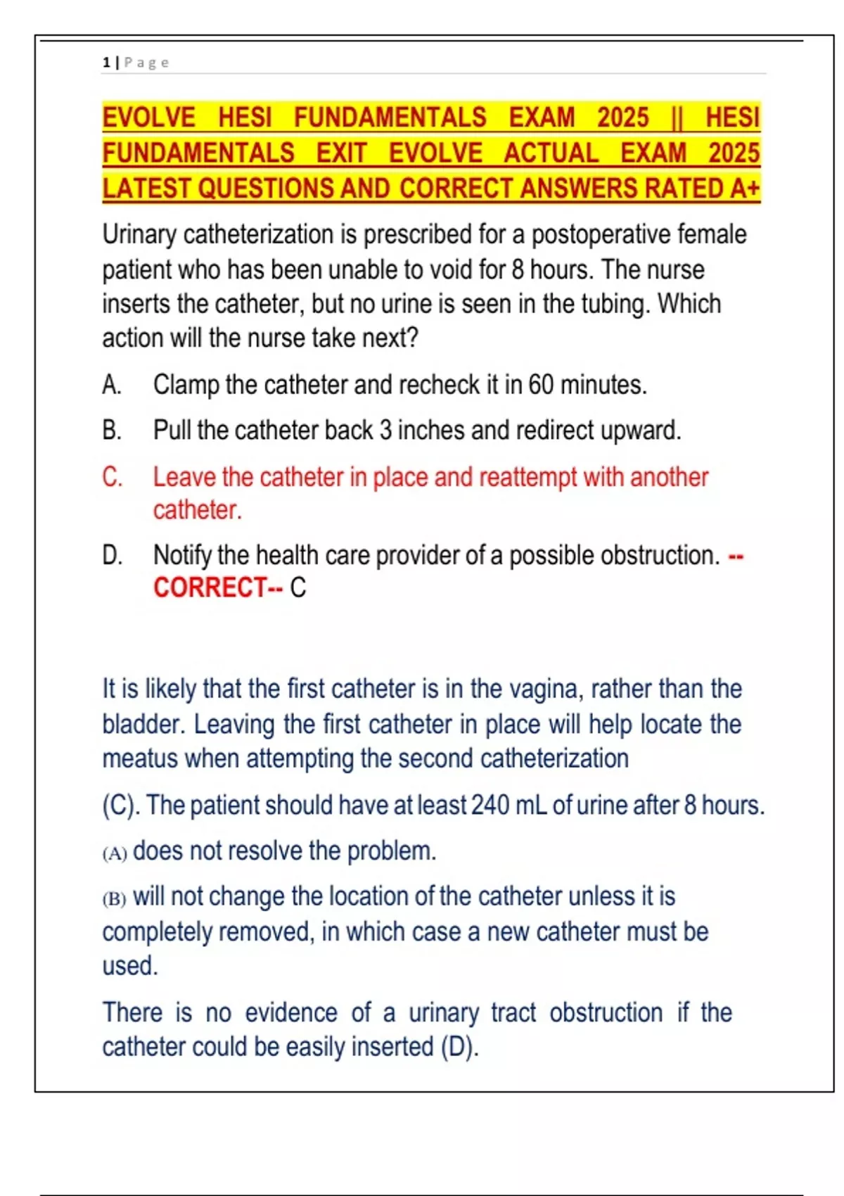 EVOLVE HESI FUNDAMENTALS EXAM 2025 || HESI FUNDAMENTALS EXIT EVOLVE ...