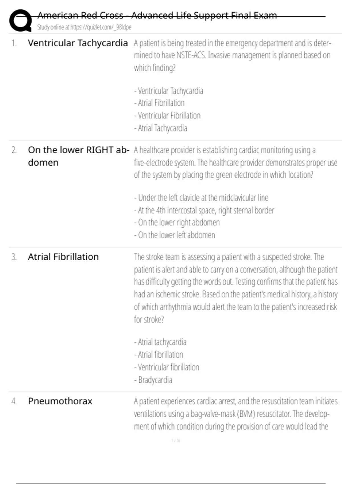 American Red Cross - Advanced Life Support Final Exam 2025 EDITION ...