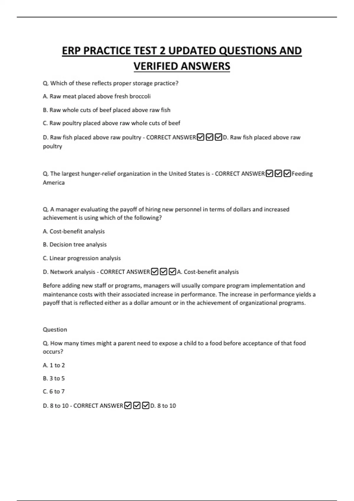 ERP PRACTICE TEST 2 UPDATED QUESTIONS AND VERIFIED ANSWERS - ERP ...