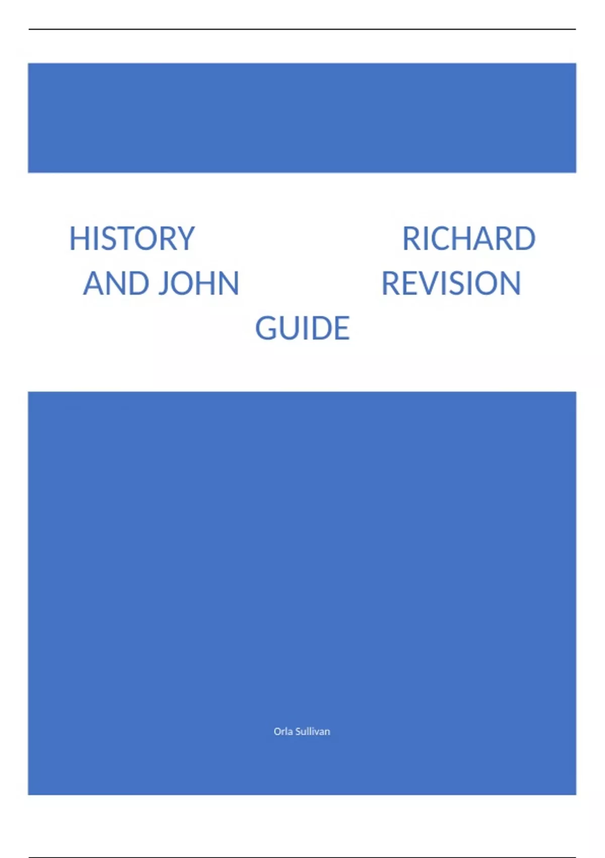 Summary GCSE Edexcel History Richard and John Revision Guide - GCSE ...