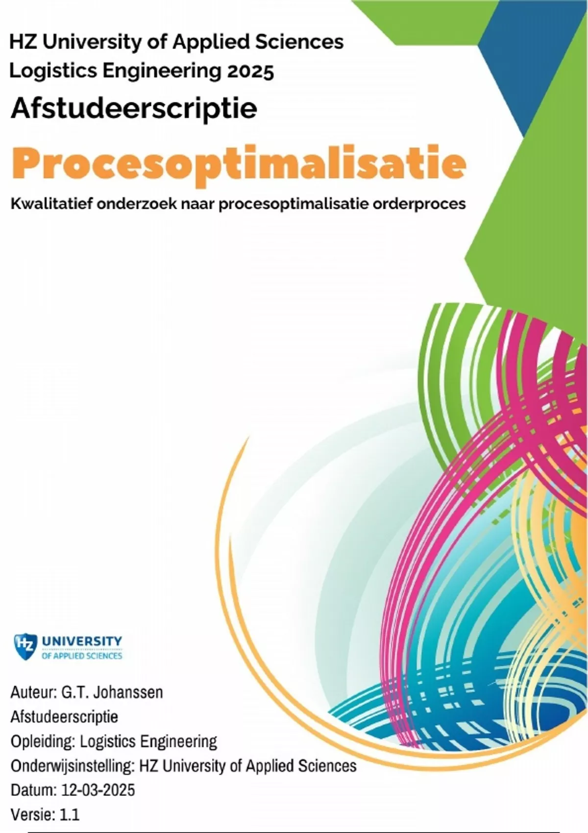 Scriptie procesoptimalisatie voorbeeld - HZ University of Applied ...