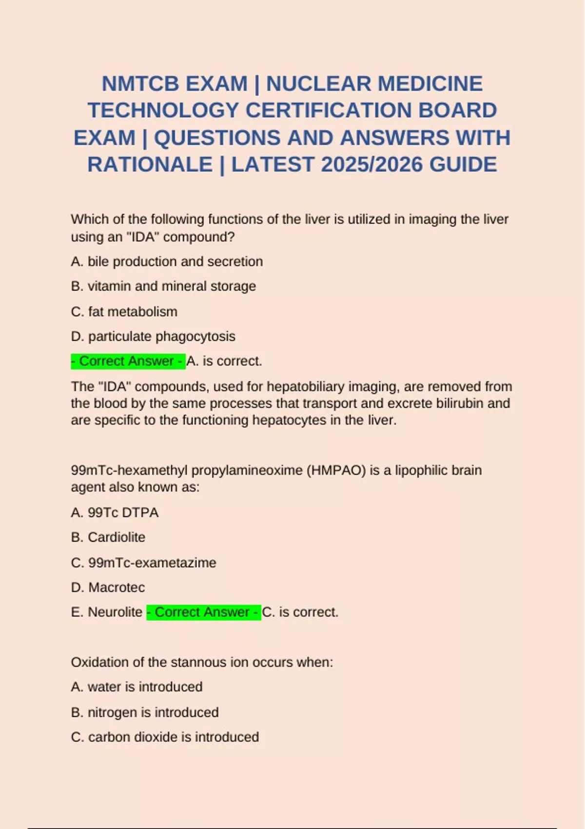 NMTCB EXAM | NUCLEAR MEDICINE TECHNOLOGY CERTIFICATION BOARD EXAM ...