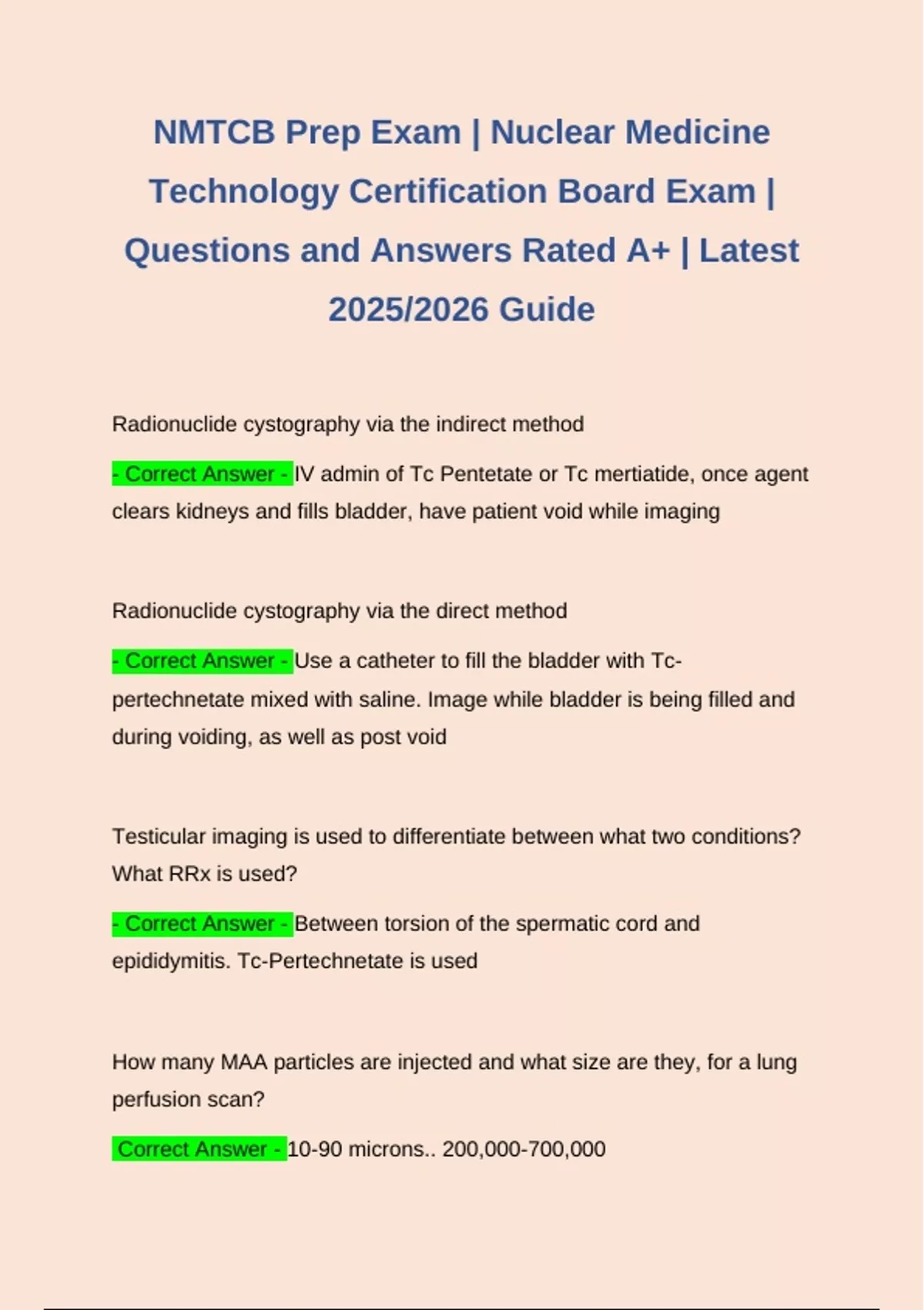 NMTCB Prep Exam | Nuclear Medicine Technology Certification Board Exam ...