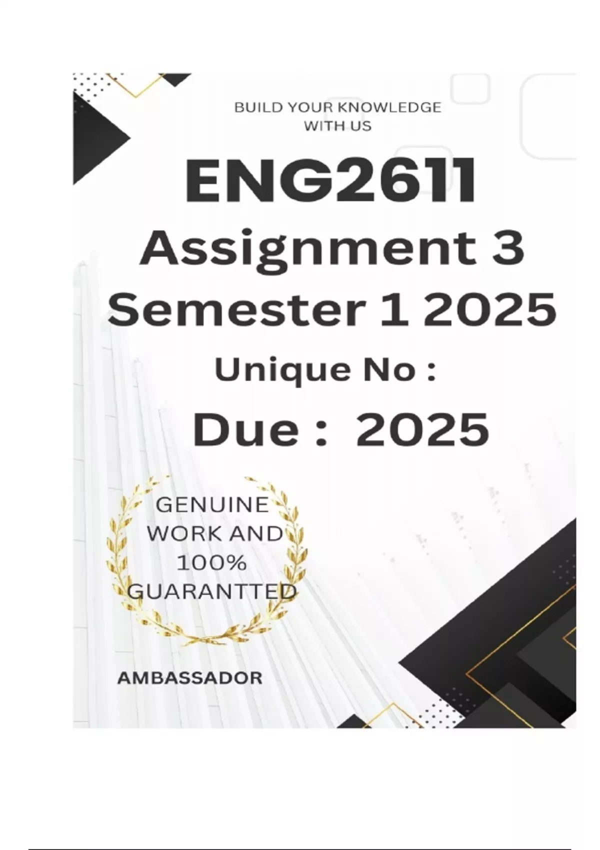 ENG2611 Assignment 3 (COMPLETE ANSWERS) Semester 1 2025 - DUE 2025 ...