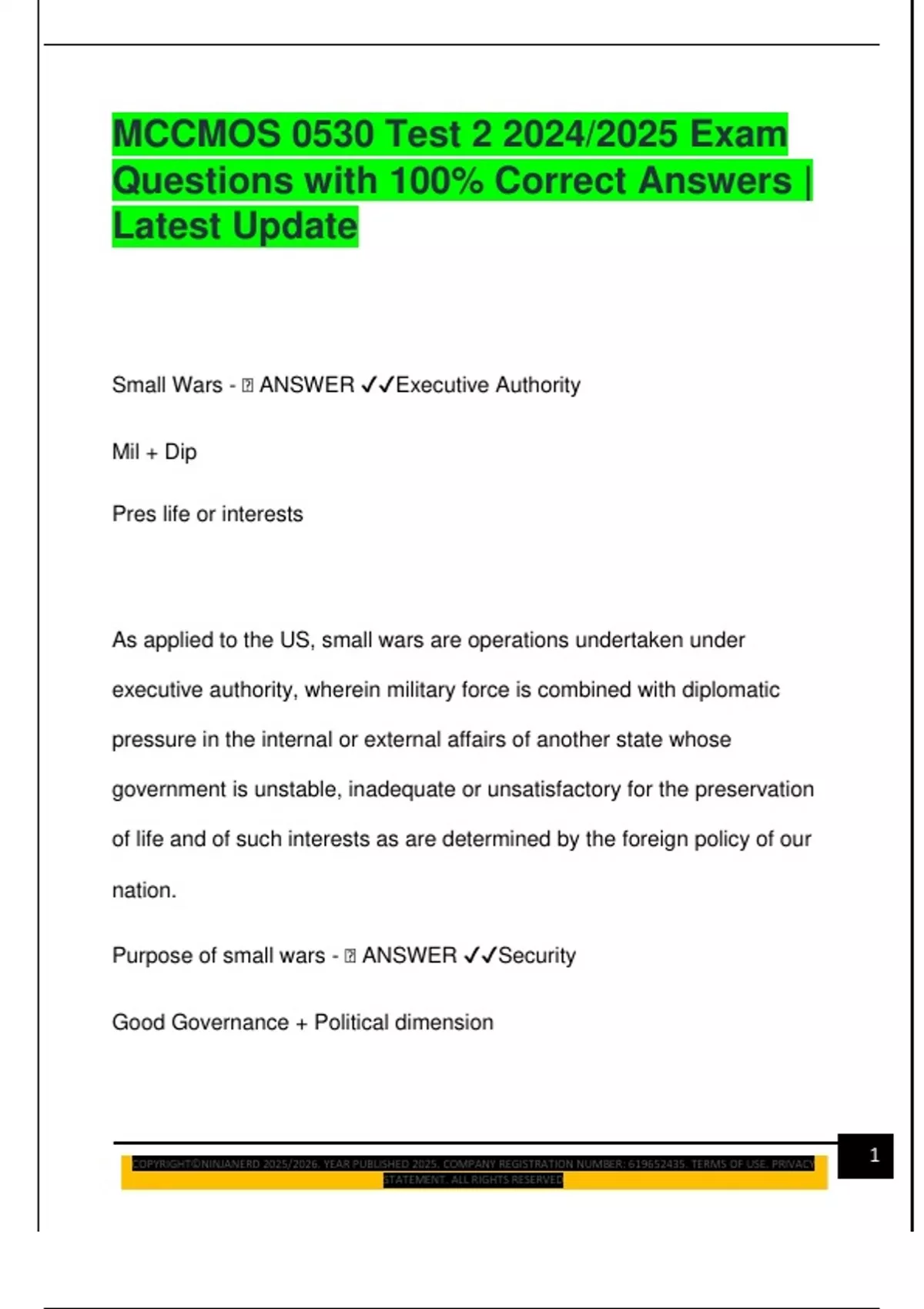 MCCMOS 0530 Test 2 2024/2025 Exam Questions with 100% Correct Answers ...