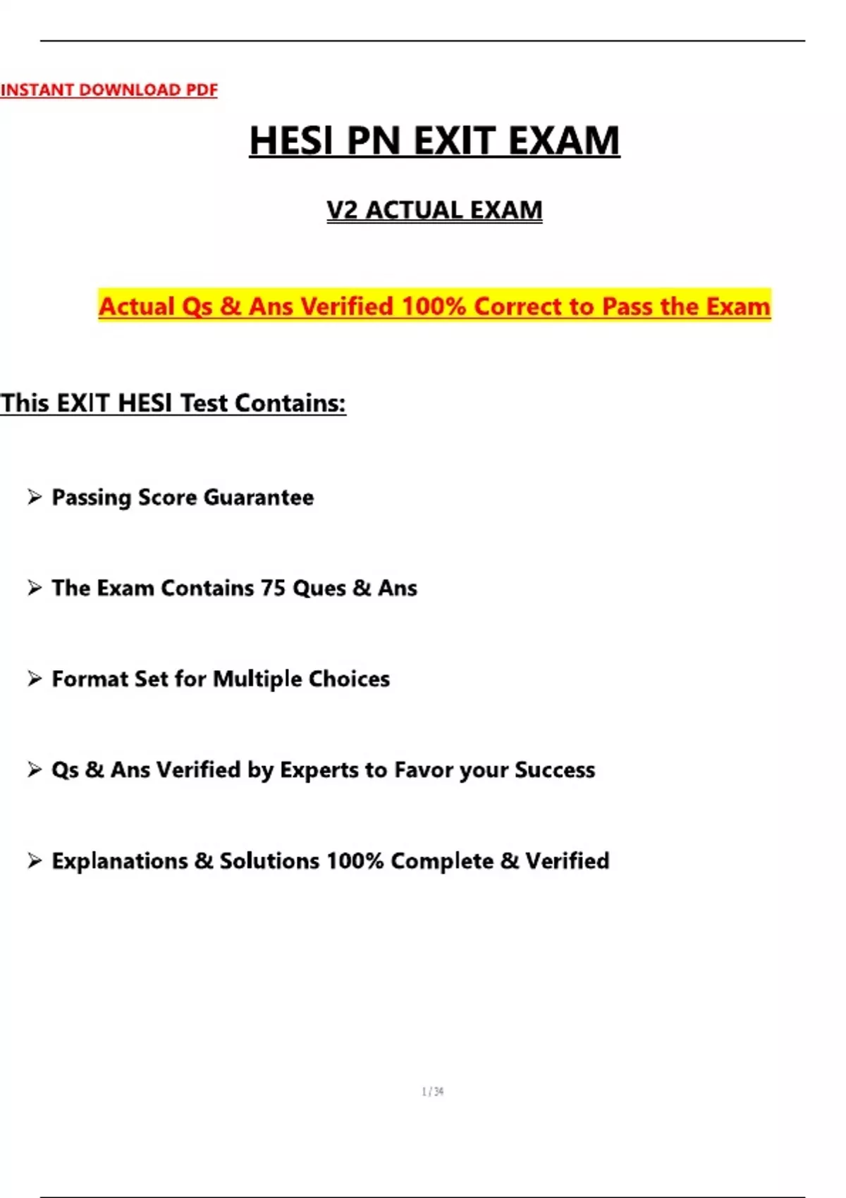 HESI PN EXIT BUNDLED EXAMS HESI PN EXIT EXAMS V1-V7 / 2025 / 2026 HESI PN EXIT EXAM V1, V2, V3 ...