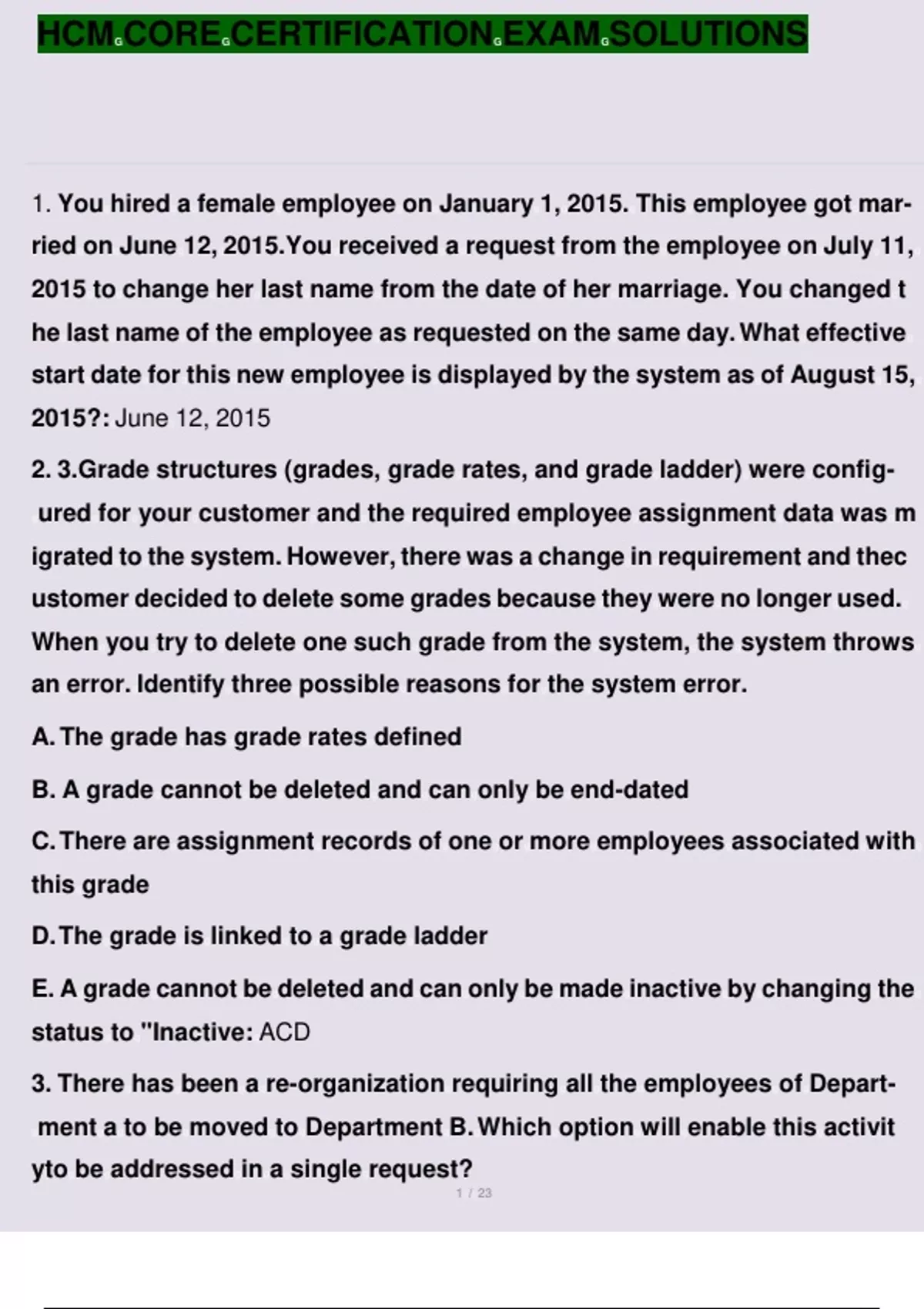 New 2025 Workday HCM Pro Core certification test Review with 300 real ...