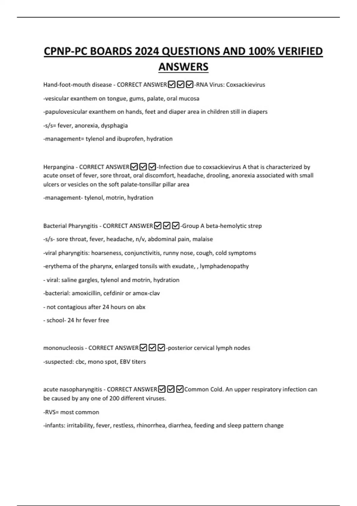 CPNP-PC BOARDS 2024 QUESTIONS AND 100- VERIFIED ANSWERS - CPNP-PC ...