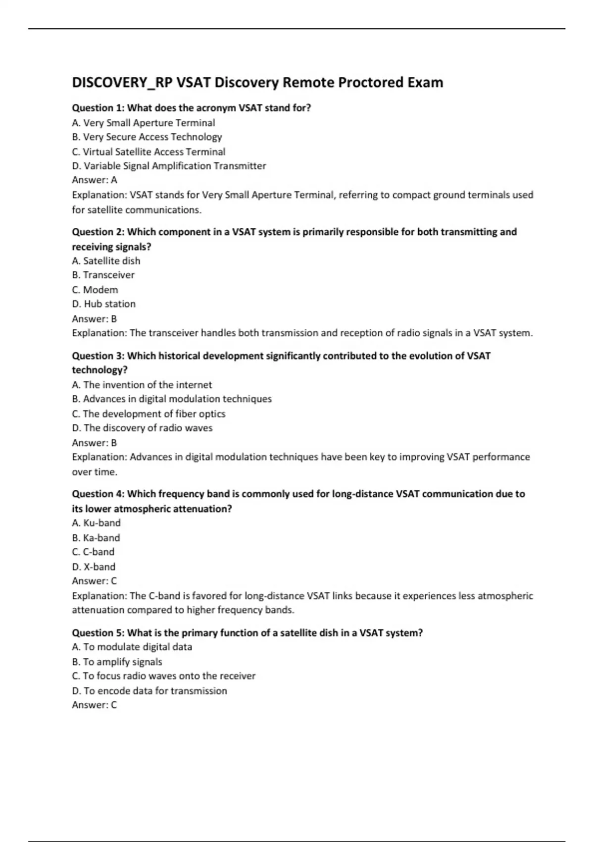 DISCOVERY_RP VSAT Discovery Remote Proctored Exam - Computers - Stuvia US