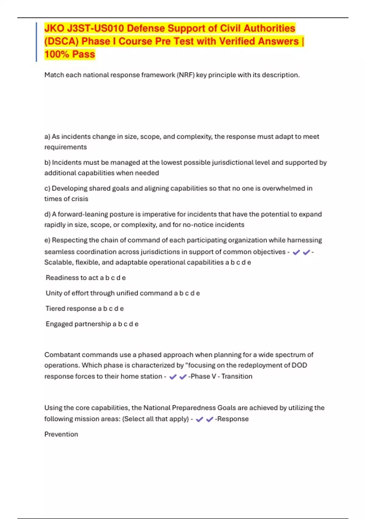 JKO J3ST-US010 Defense Support of Civil Authorities (DSCA) Phase I ...