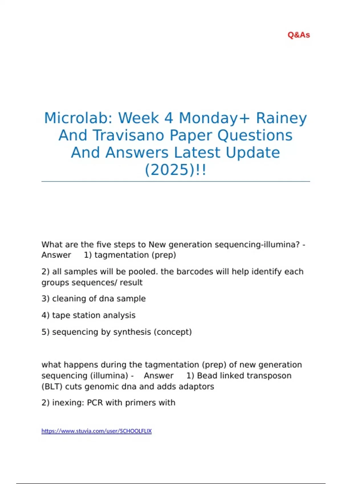 Microlab Week 4 Monday+ Rainey And Travisano Paper Questions And ...
