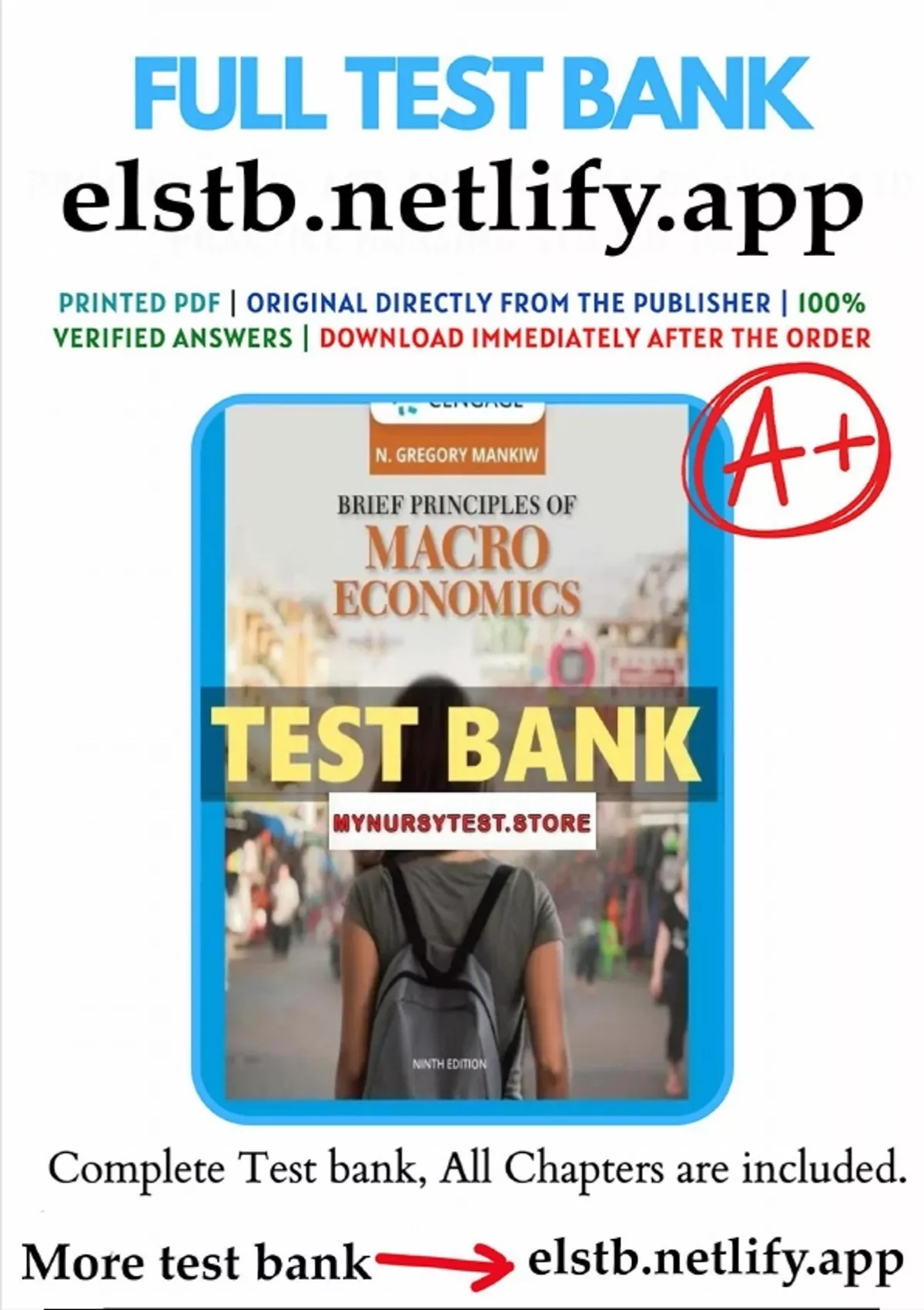 Complete Test Bank Principles Of Macroeconomics 9th Edition Mankiw Questions And Answers With