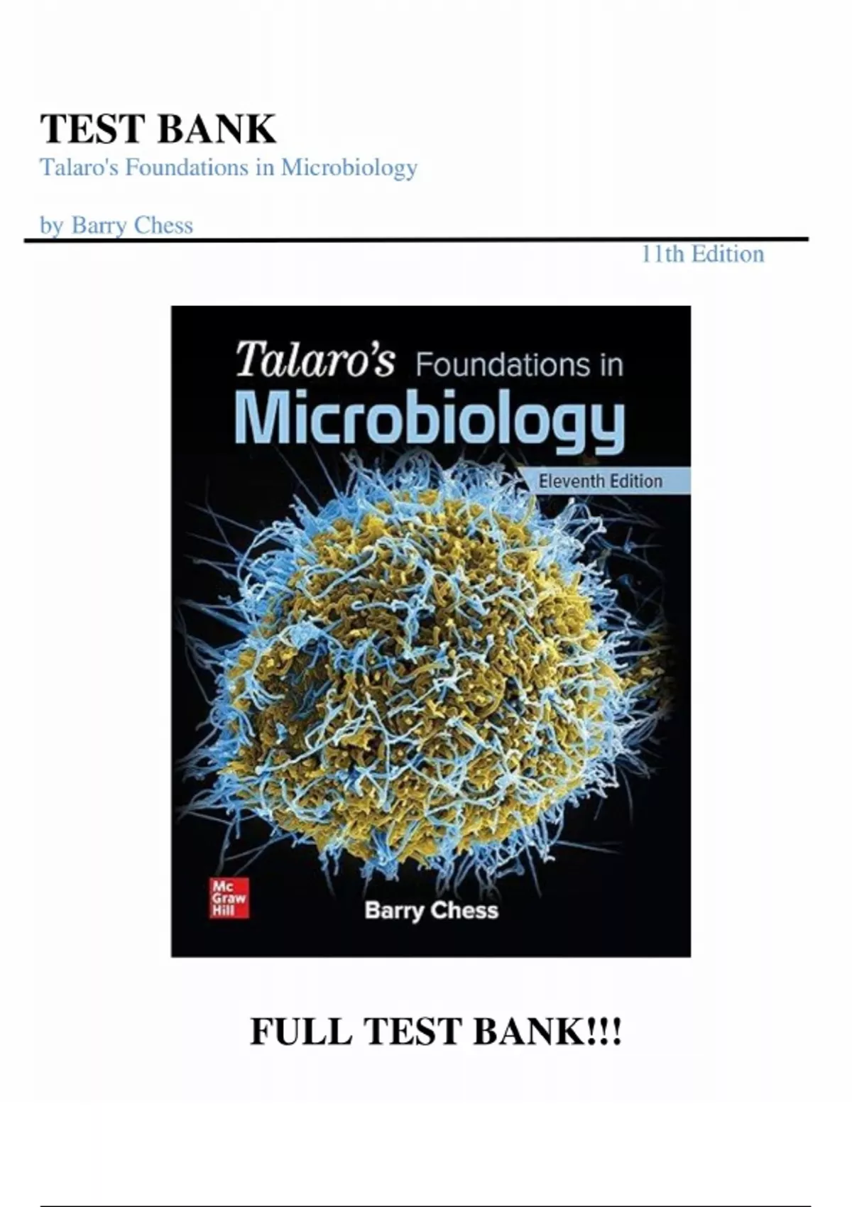 Test bank for Talaro’s Foundations in Microbiology 11th Edition By ...