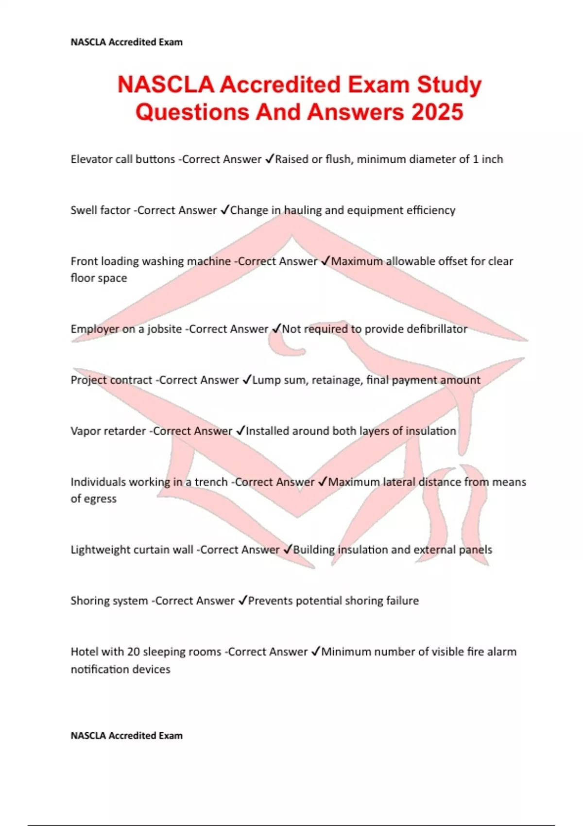 NASCLA Accredited Exam Study Questions And Answers 2025 - NASCLA ...