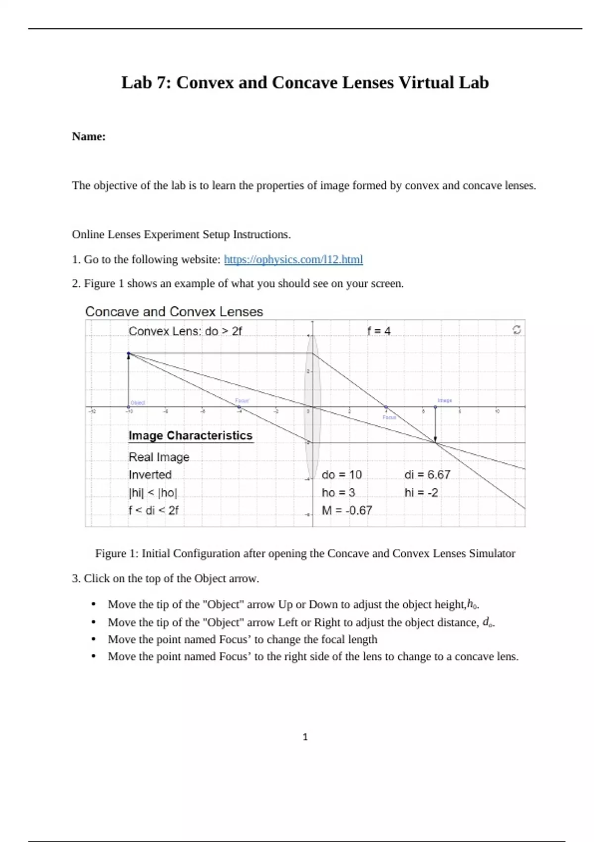 PHY142 Lab 7: Convex and Concave Lenses Virtual Lab Spring 2025 - PHY142 Lab 7 - Stuvia US