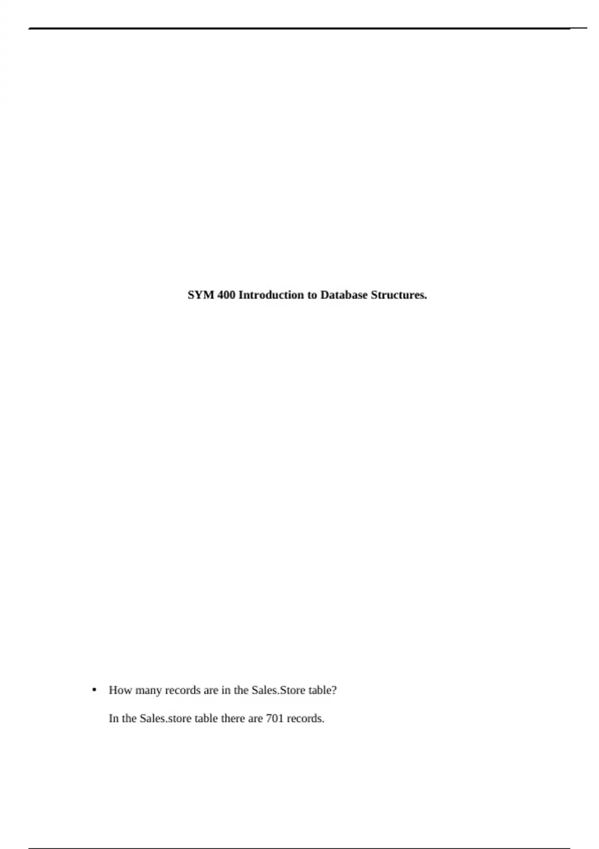 SYM 400 Introduction to Database Structures 2025 9Grand Canyon University) - SYM 400 - Stuvia US