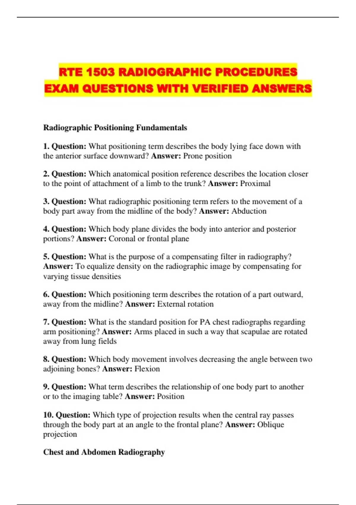 RTE 1503 COMPLETE EXAM PACKAGES: FULLY VERIFIED QUESTIONS AND ANSWERS ...