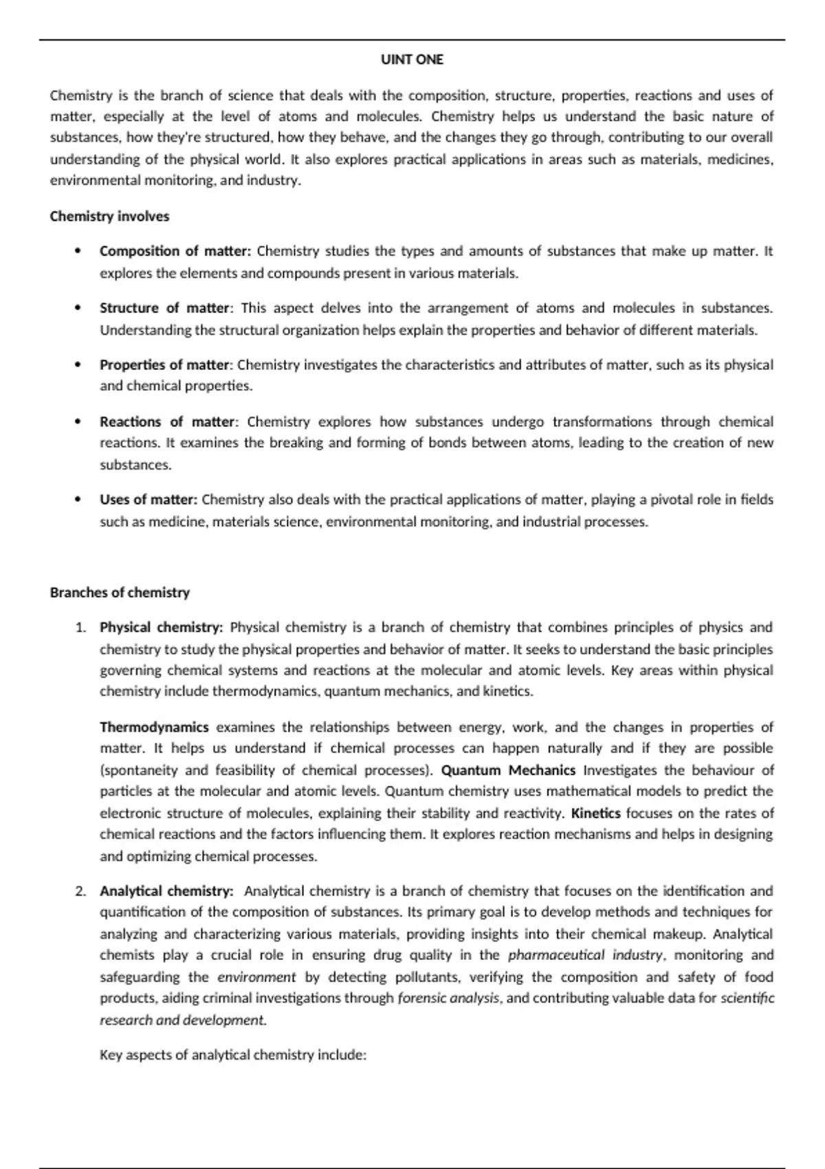 Introduction to chemistry - Introduction to chemistry (APH111) - Stuvia US