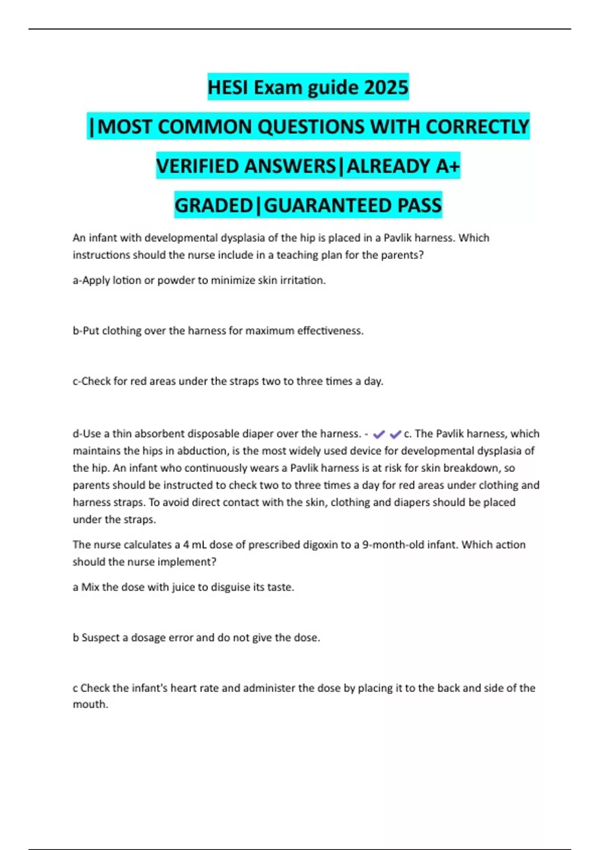 HESI Exam guide 2025 |MOST COMMON QUESTIONS WITH CORRECTLY VERIFIED ...