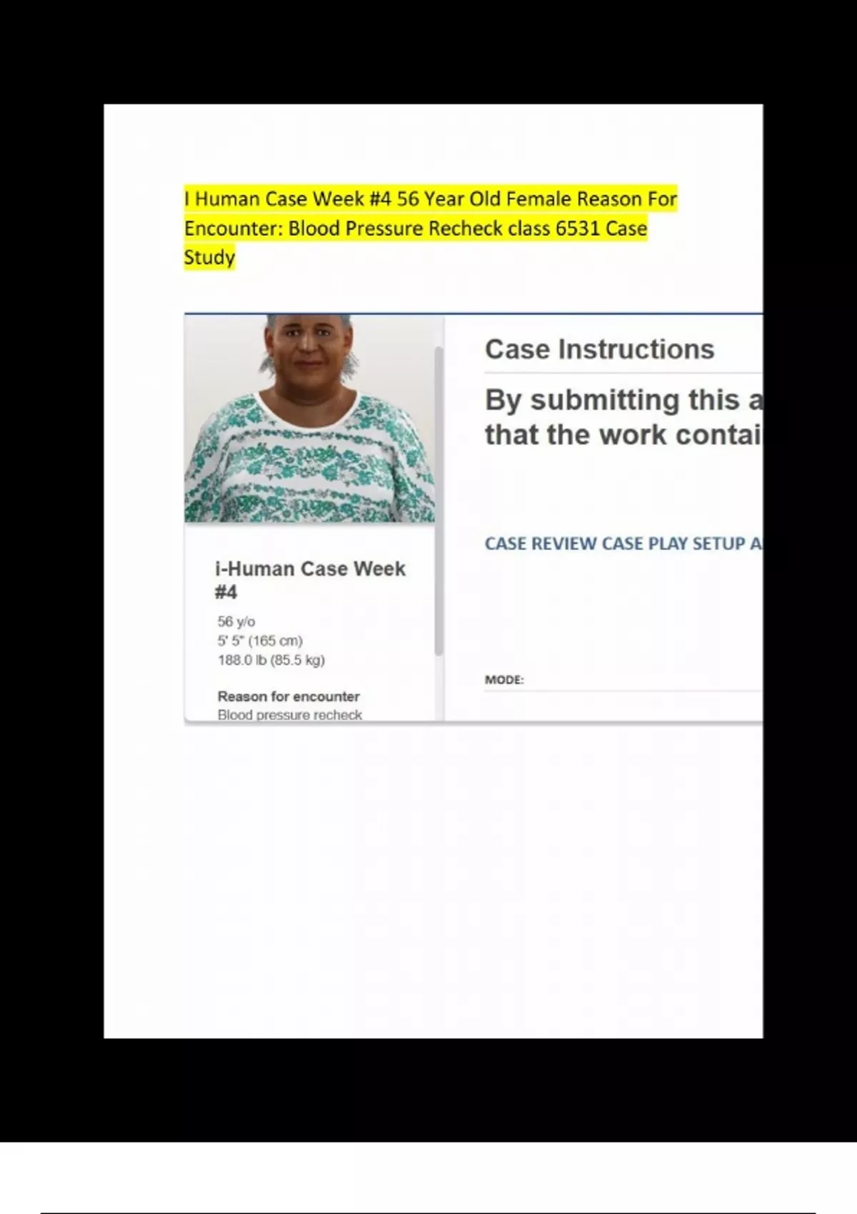 Actual and accurate [56-Year-Old Male with Blood Pressure Recheck ...