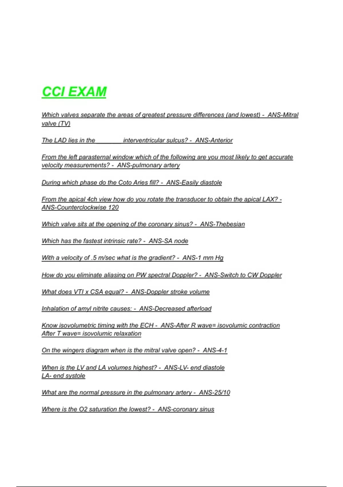 CCI EXAM QUESTIONS AND ANSWERS 2025/2026( A+ GRADED 100% VERIFIED ...