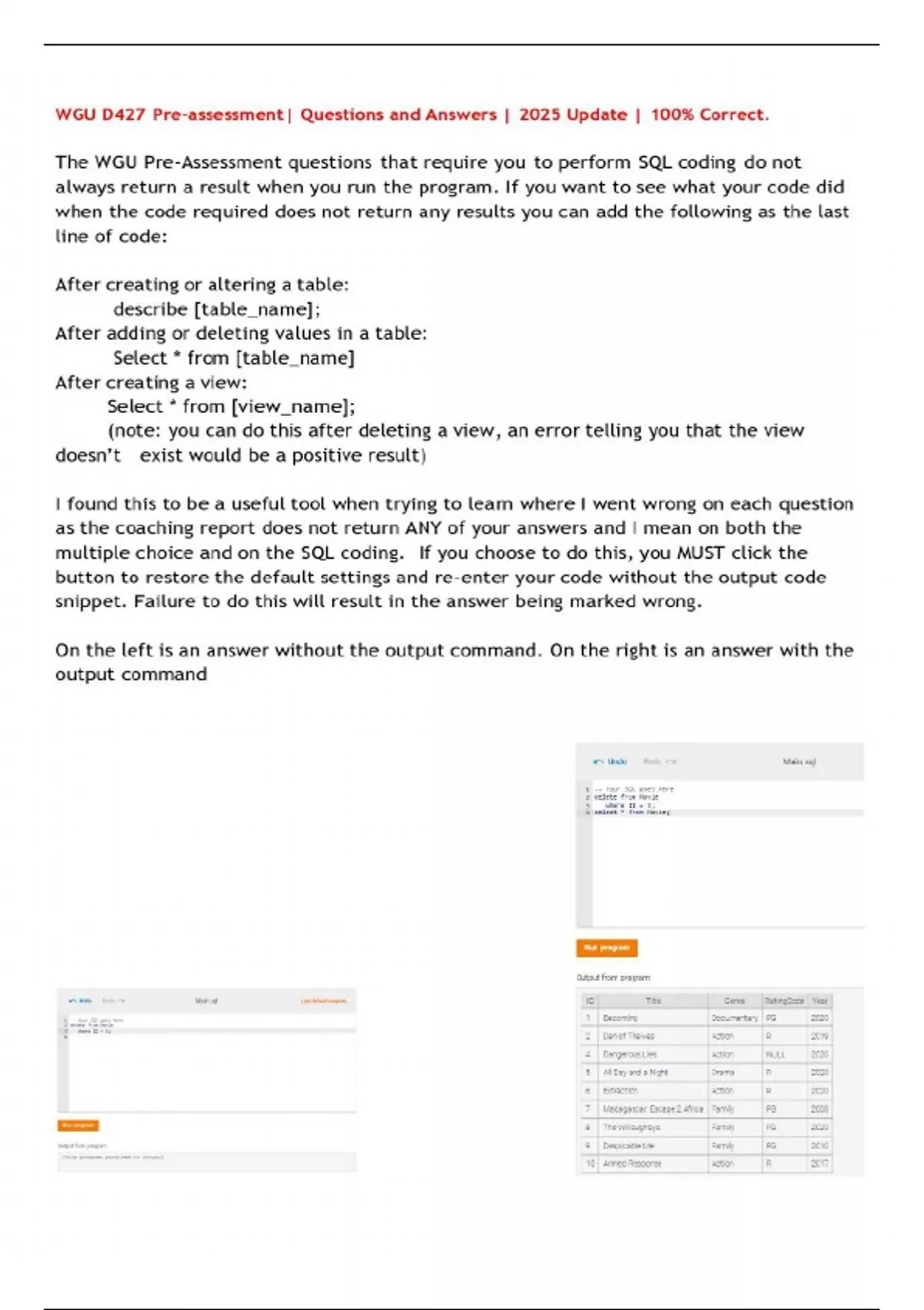 WGU D427 Pre-assessment| Questions and Answers | 2025 Update | 100% Correct. - D427 - Stuvia US