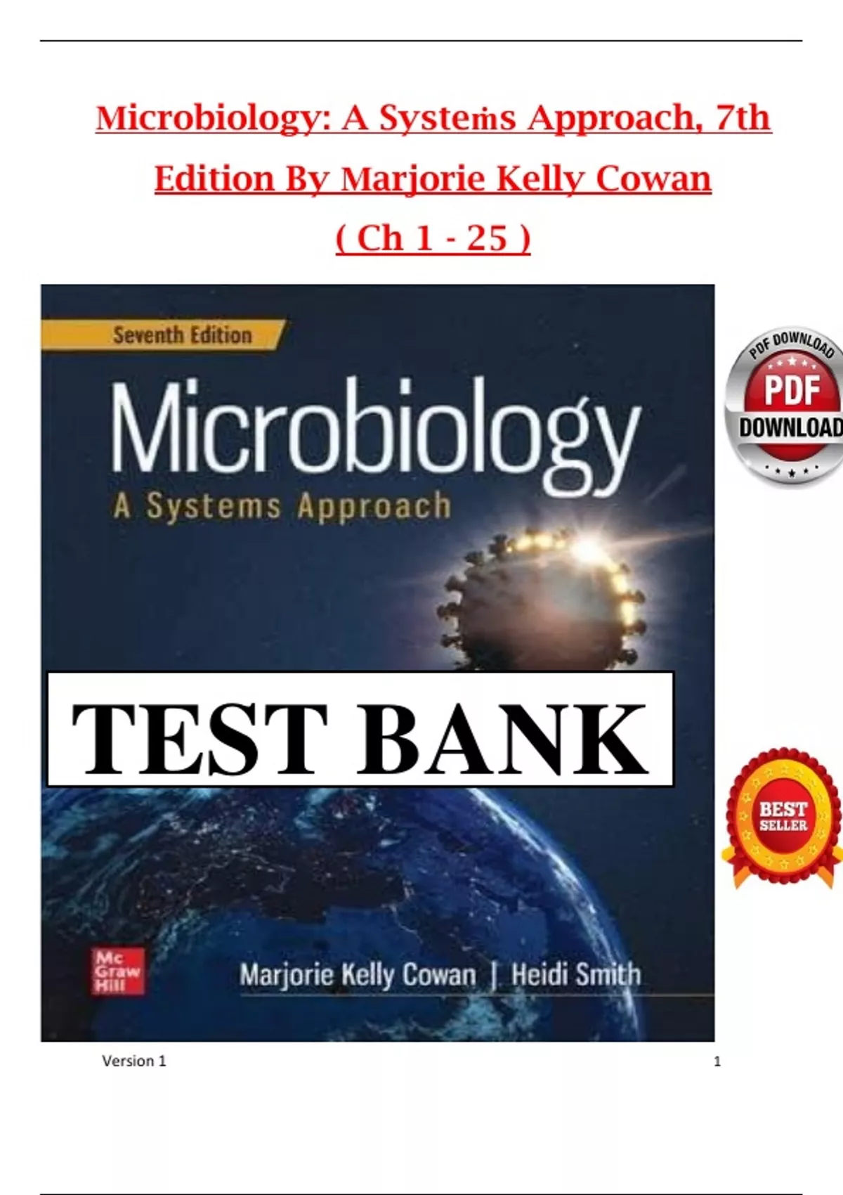 TEST BANK For Microbiology: A Systems Approach, 7th Edition by Marjorie ...