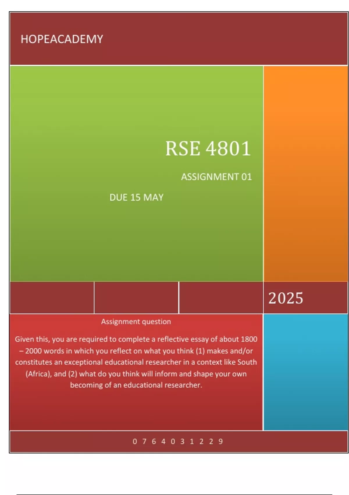 RSE Assignment 1 Open date: Monday, 31 March 2025 Due date: Due: Thursday, 15 May 2025 ...