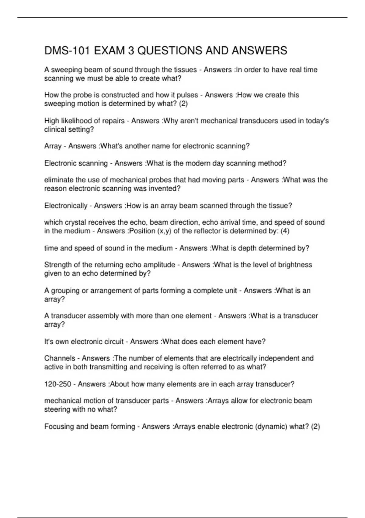 DMS-101 EXAM 3 QUESTIONS AND ANSWERS - DMS-101 - Stuvia US